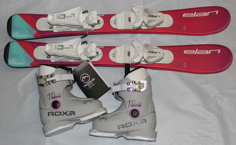 NEW Elan 2024 Girl's kids Skis 70cm Elan Lil Magic + Bindings + Roxa ...