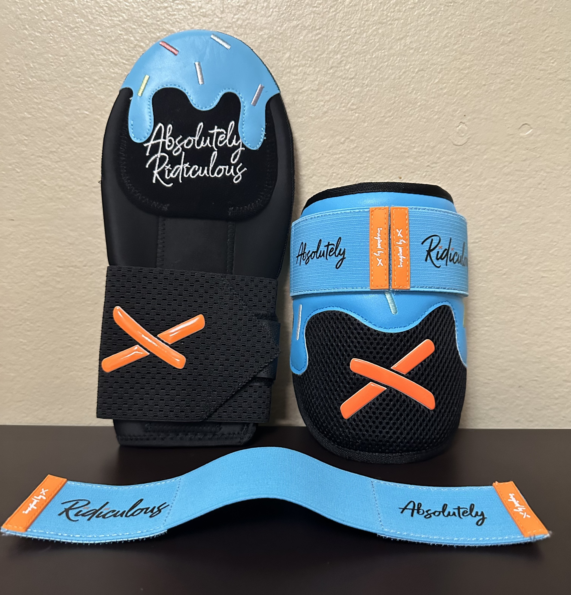 Absolutely ridiculous Pushin’ P sliding mitt and elbow guard ready to ...