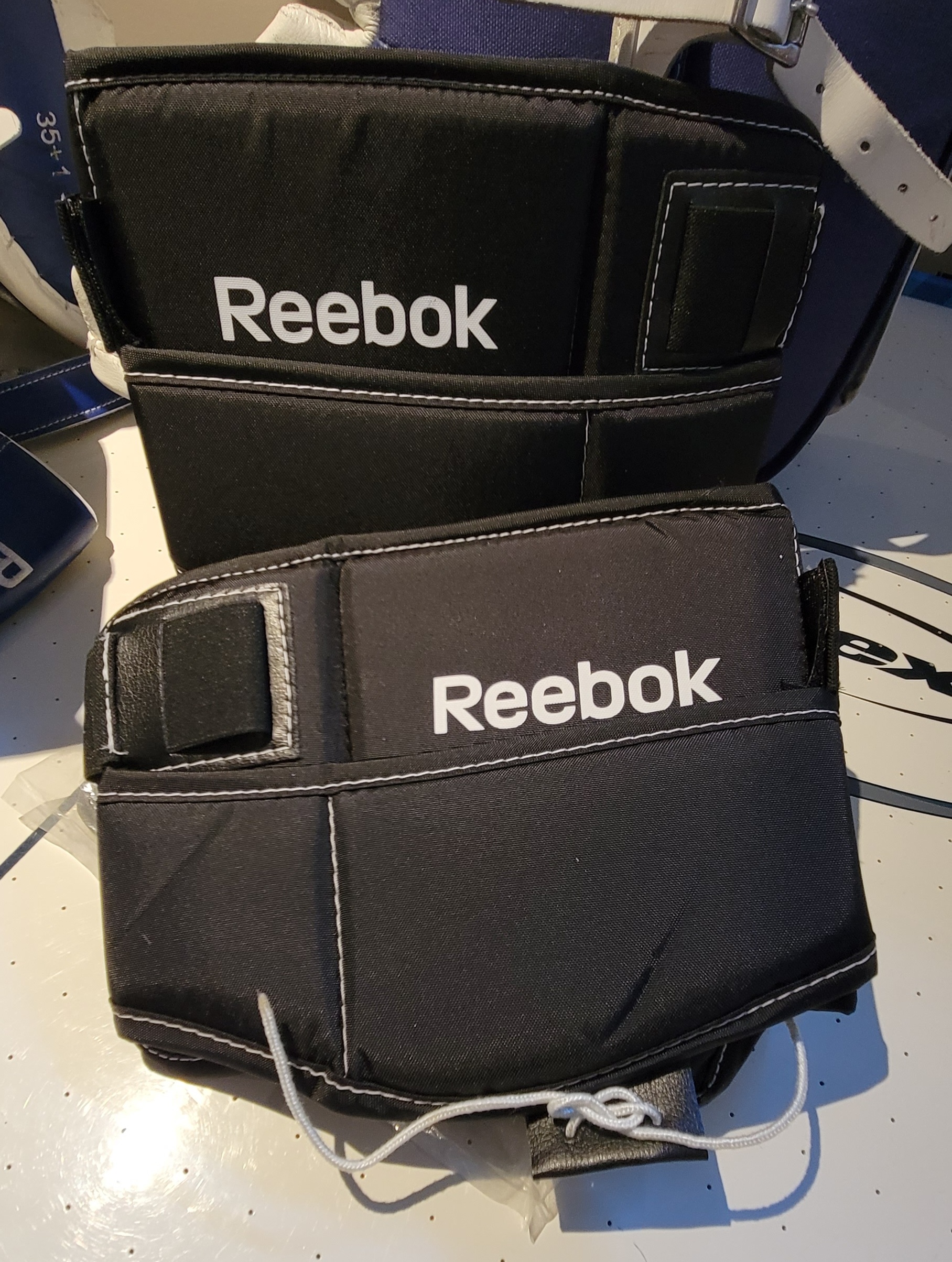 Used 35+1" Reebok Premier XLT Pro Pads and Blocker with Warrior Ritual ...