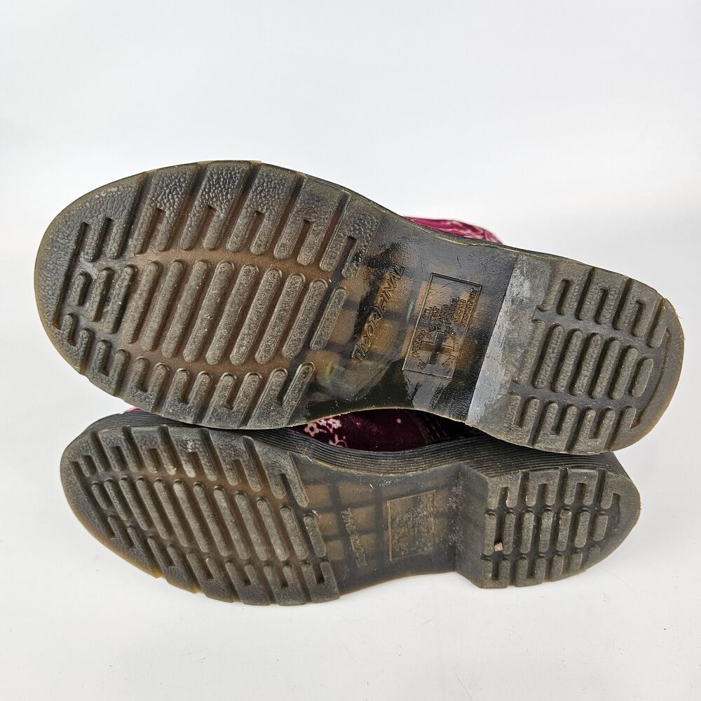 Dr Martens Avery Burgudy Rouge Velvet 10 Eye Rare Boots UK 4 EU 37 US 6 ...