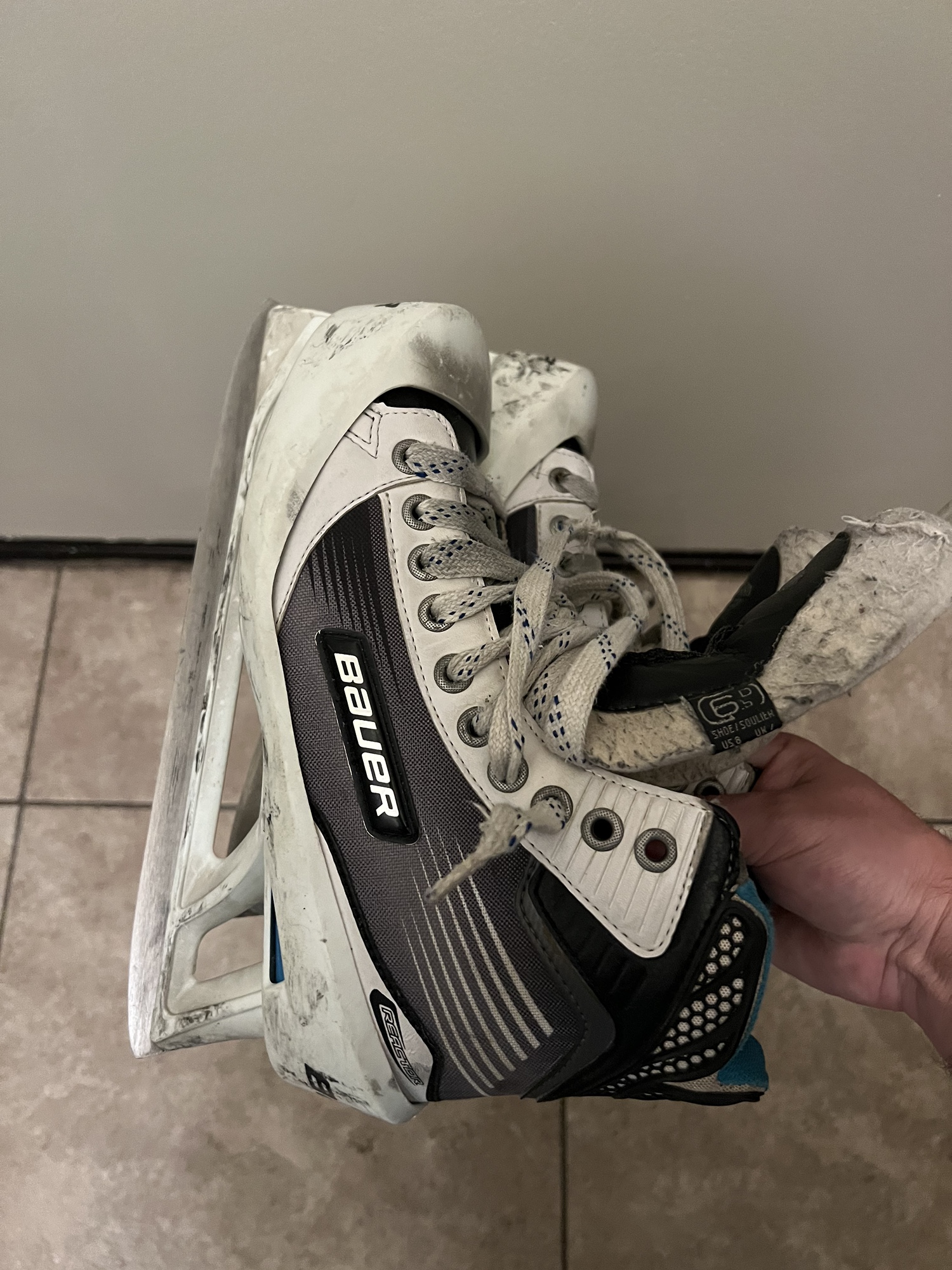 Used Bauer Regular Width Size 6.5 Reactor 4000 Hockey Goalie Skates ...