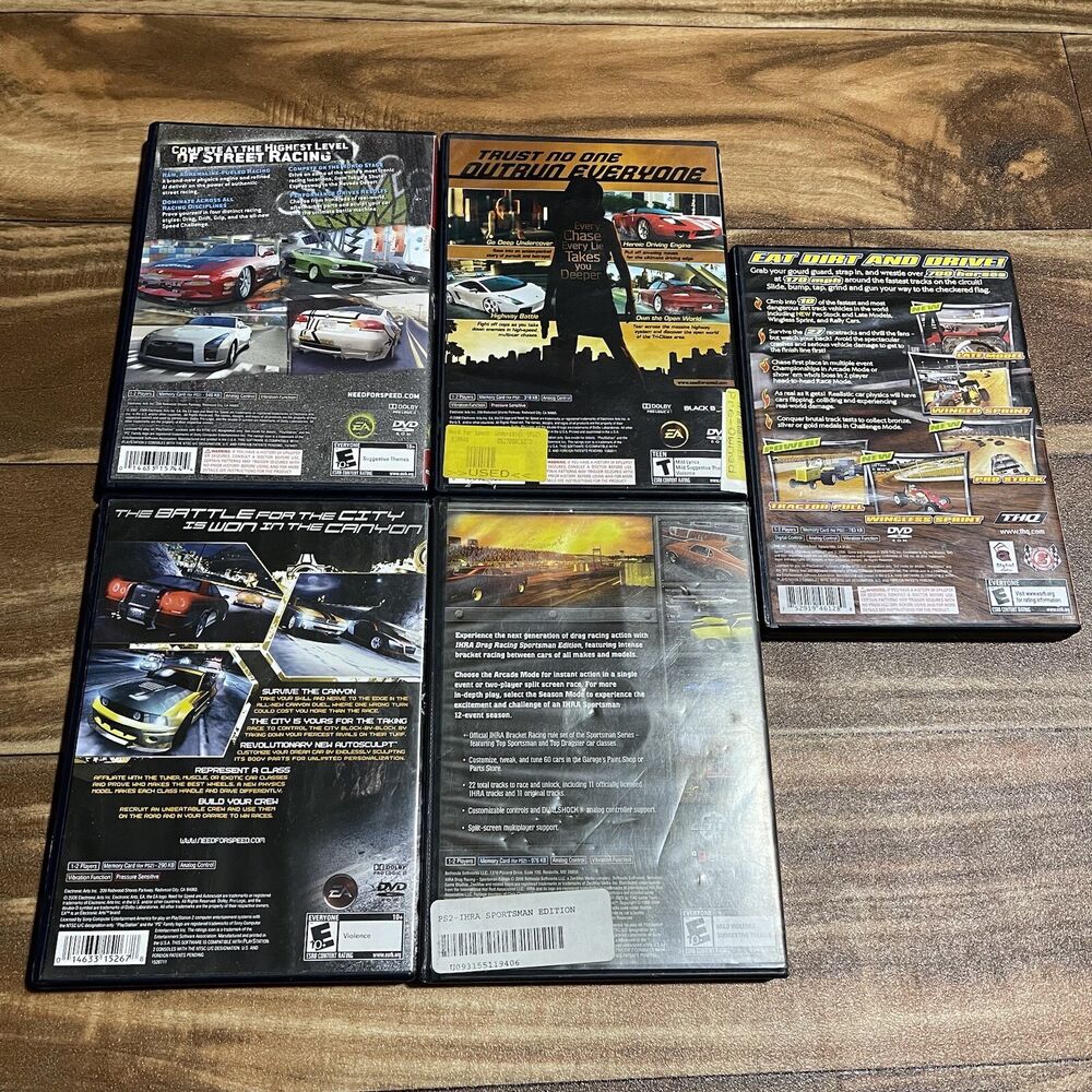 Playstation 2 PS2 Need For Speed Drag Racing Video Game Bundle Set Lot ...