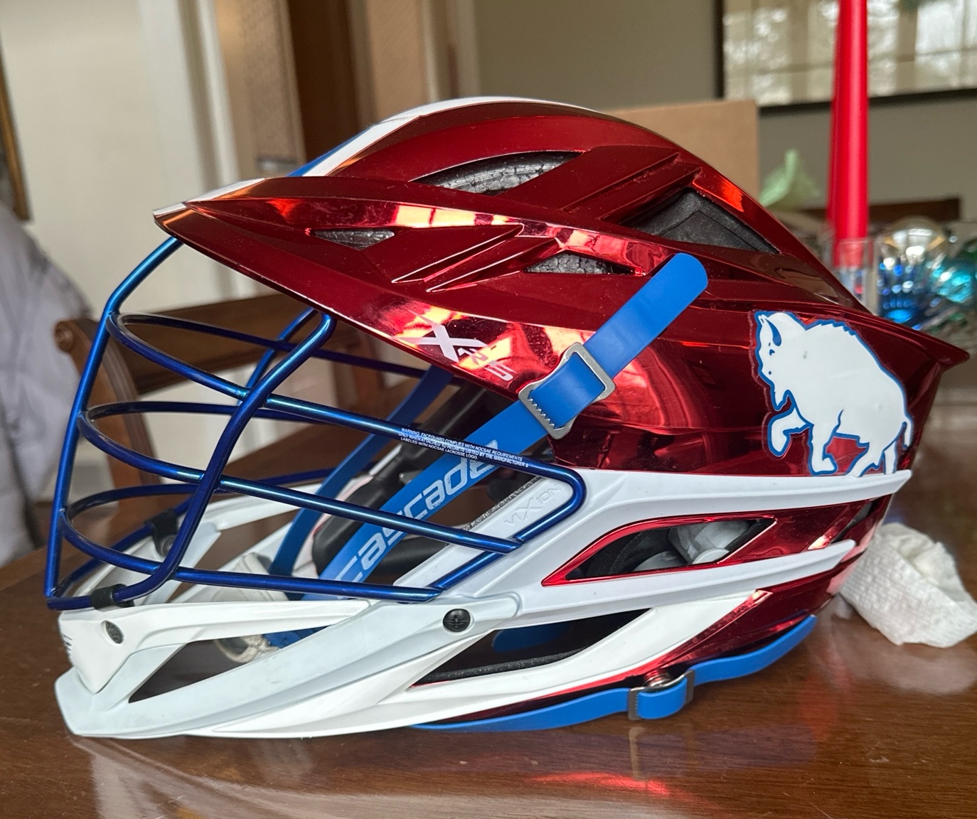 Player's Cascade XRS Helmet (Red Chrome) (Stickers Removable ...