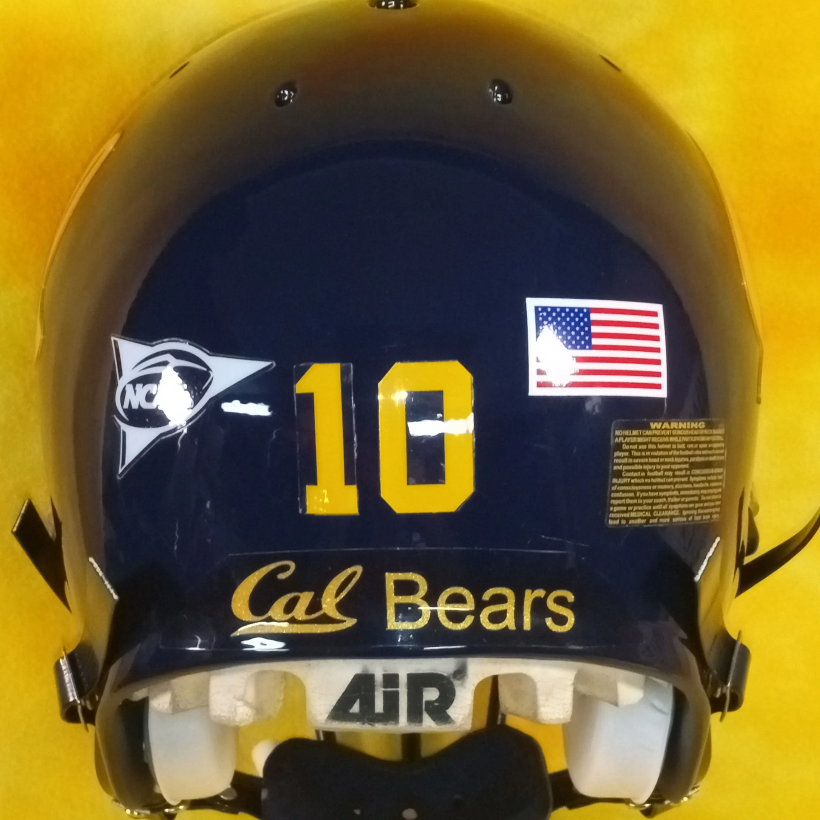 Throwback Cal Golden Bears Super custom fullsize Schutt Air helmet ...