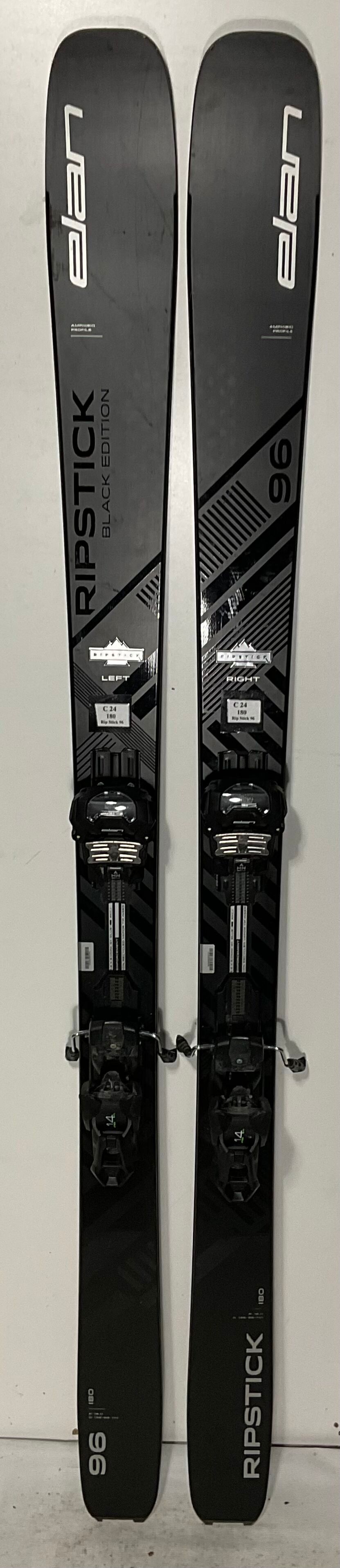 Used 2024 Elan 180cm Ripstick 96 Black Edition Skis With Elan Attack 14 ...
