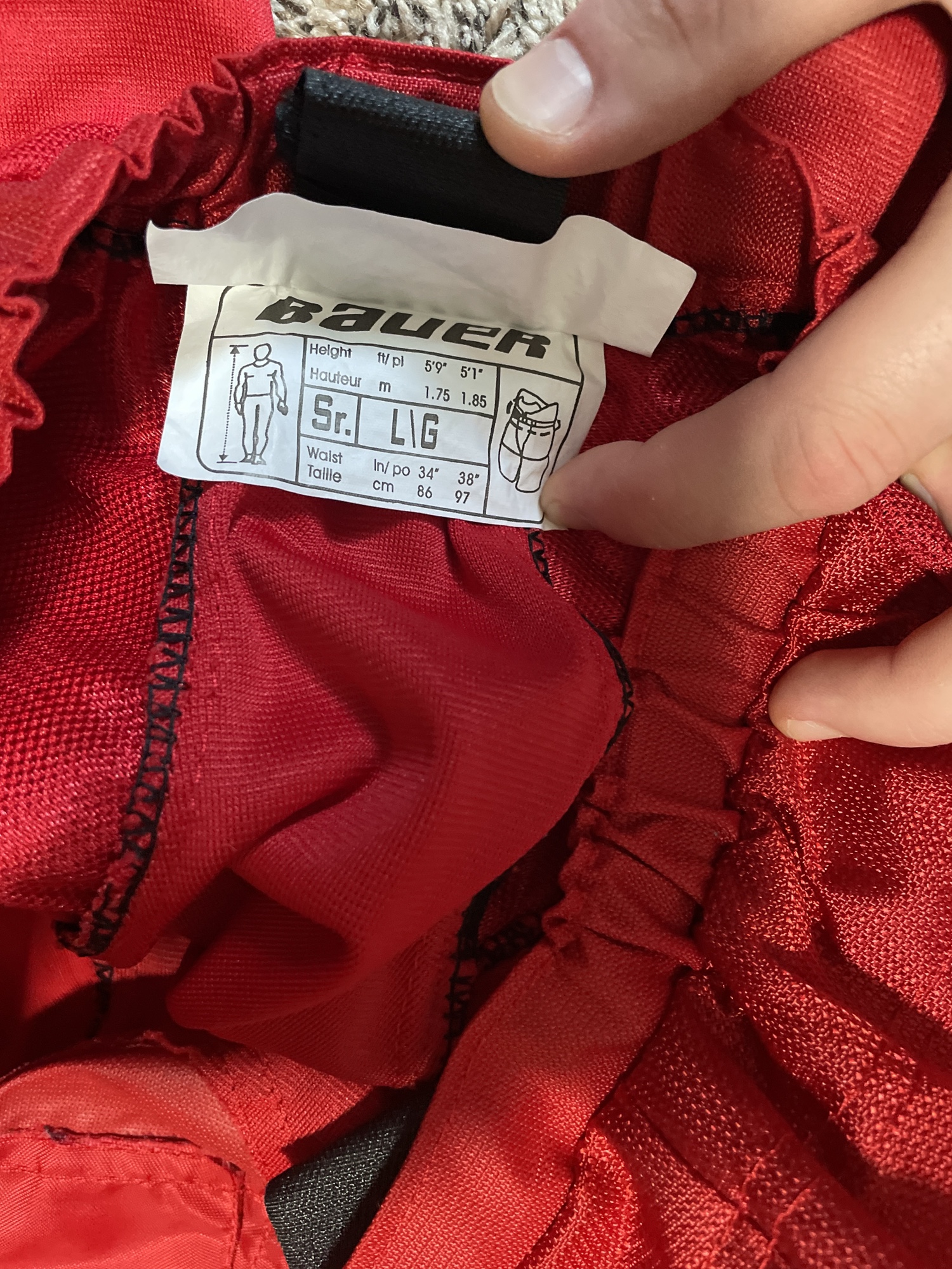 Red New Large Bauer Supreme Pant Shell | SidelineSwap