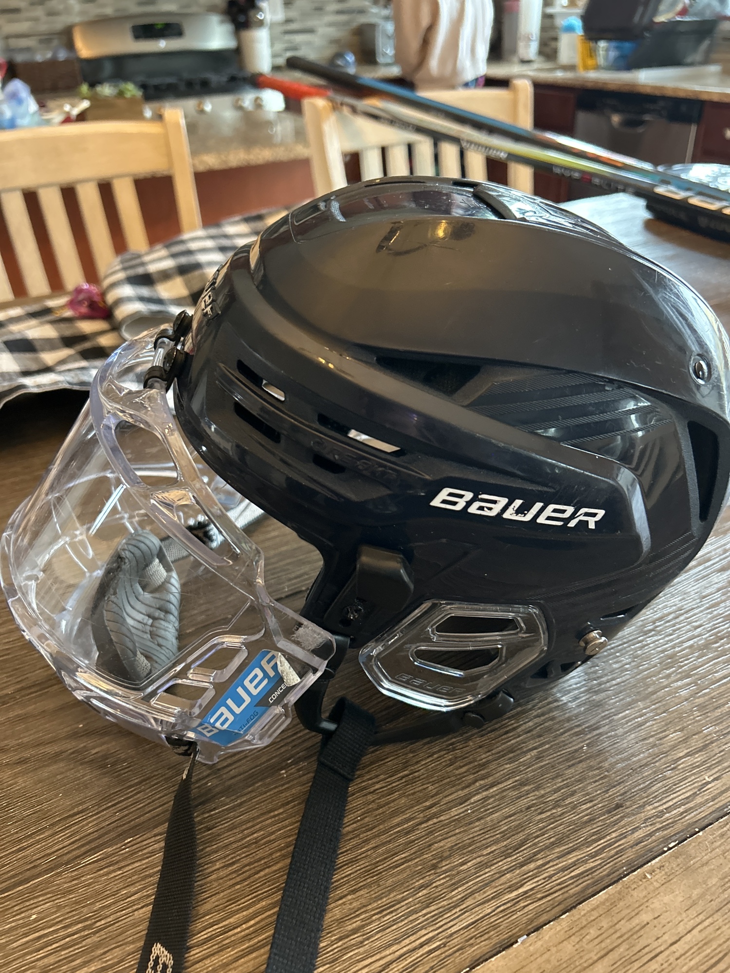 Used Medium Bauer Re-Akt 85 Helmet With Bauer Shield Included ...