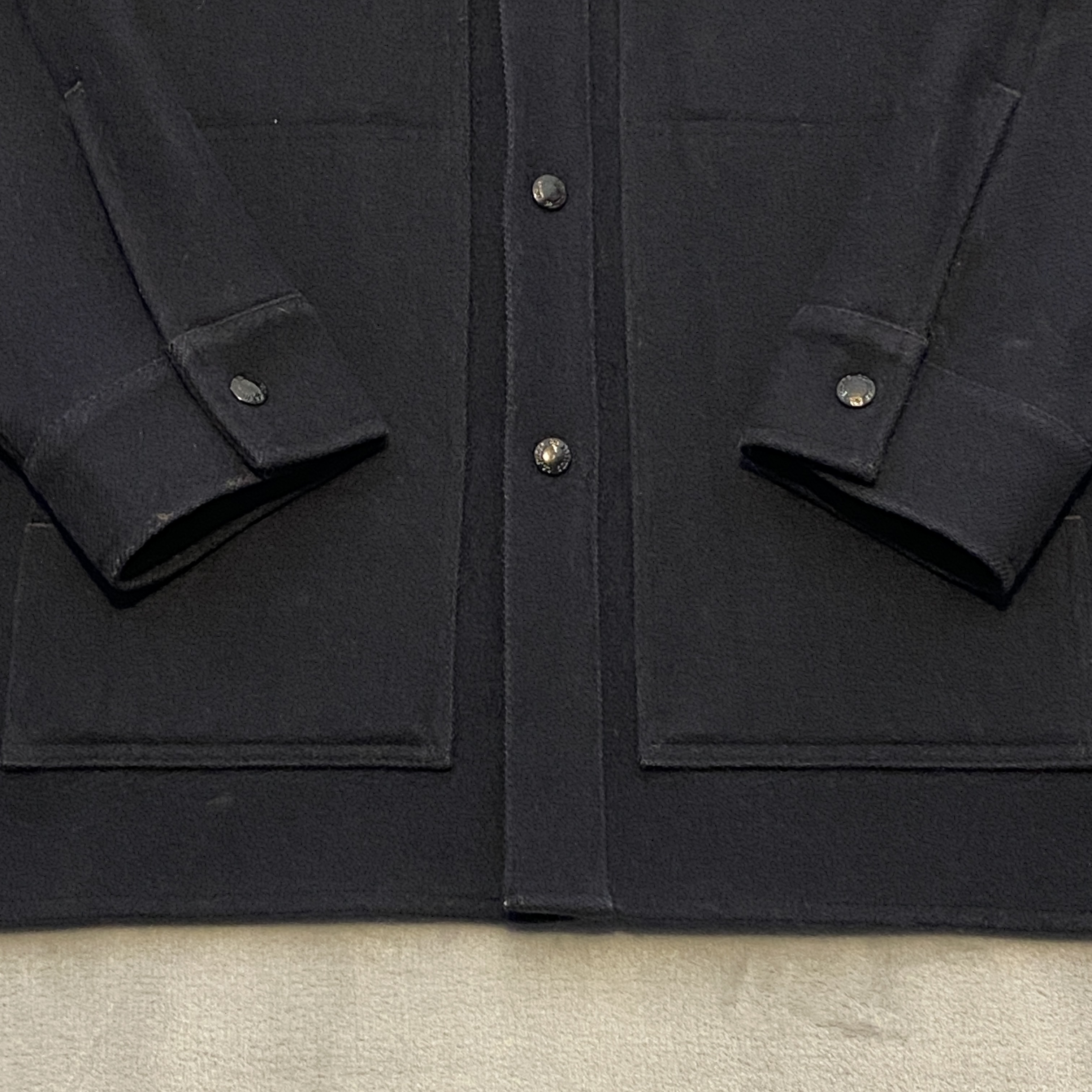 CC Filson Mackinaw Wool Cape Coat Men XL Navy Style 95 Heavy Made in ...