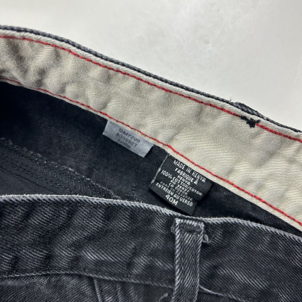 Y2K Marithe Francois Girbaud Black Denim Jeans Wide Leg Men's 40x30 | SidelineSwap