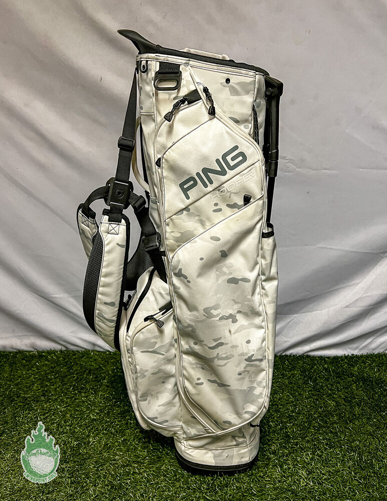 Used Ping Hoofer Golf Cart/Carry Camo Stand Bag 5-Way Golf Bag ...