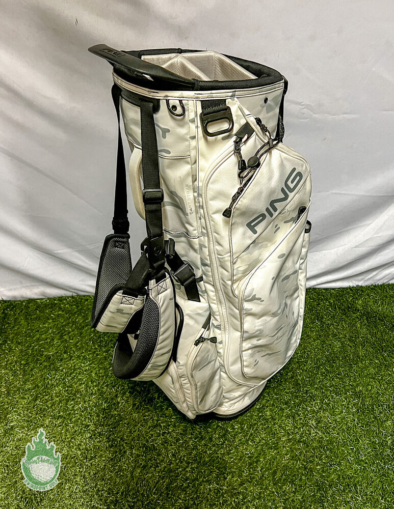 Used Ping Hoofer Golf Cart/Carry Camo Stand Bag 5-Way Golf Bag ...