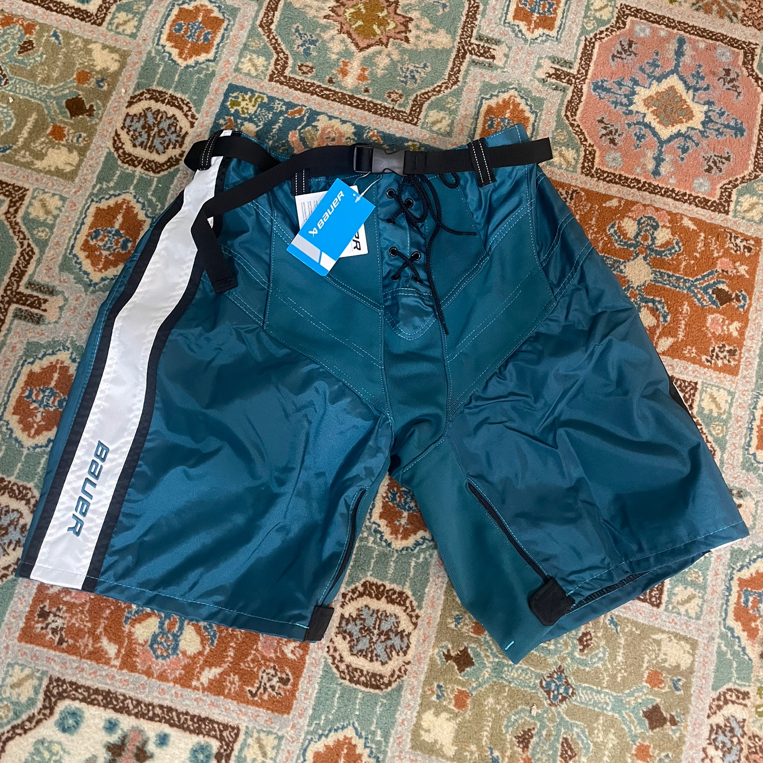 NEW Pro Stock TEAL San Jose Sharks NHL Bauer hockey pant Shells medium ...