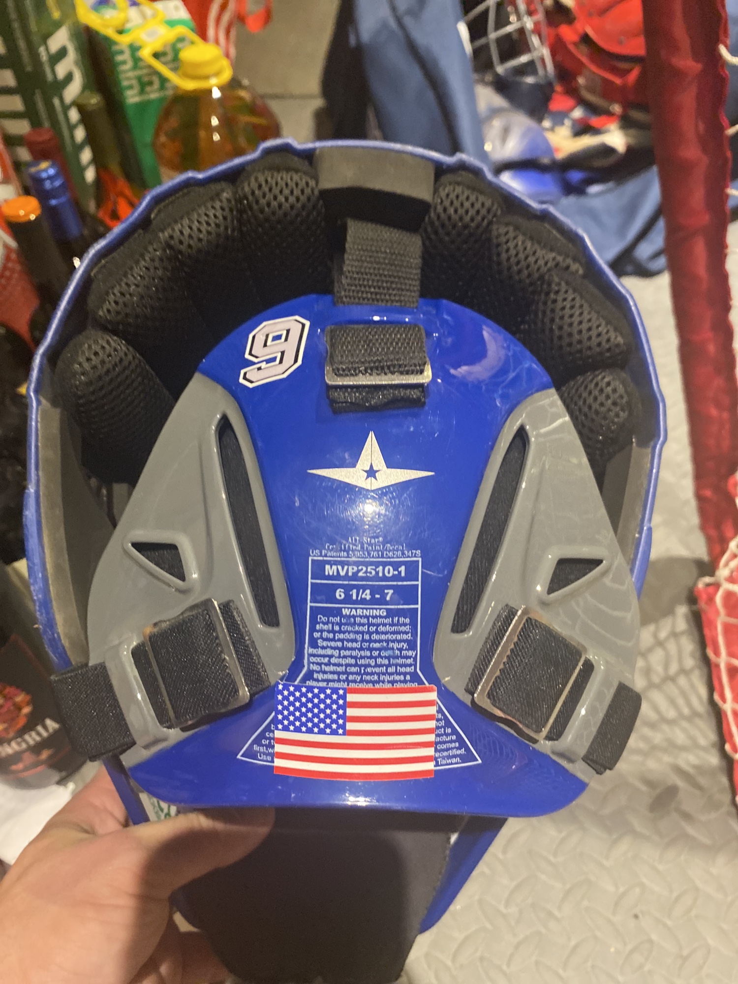All Star Axis 7 Catchers Helmet Blue/Grey | SidelineSwap