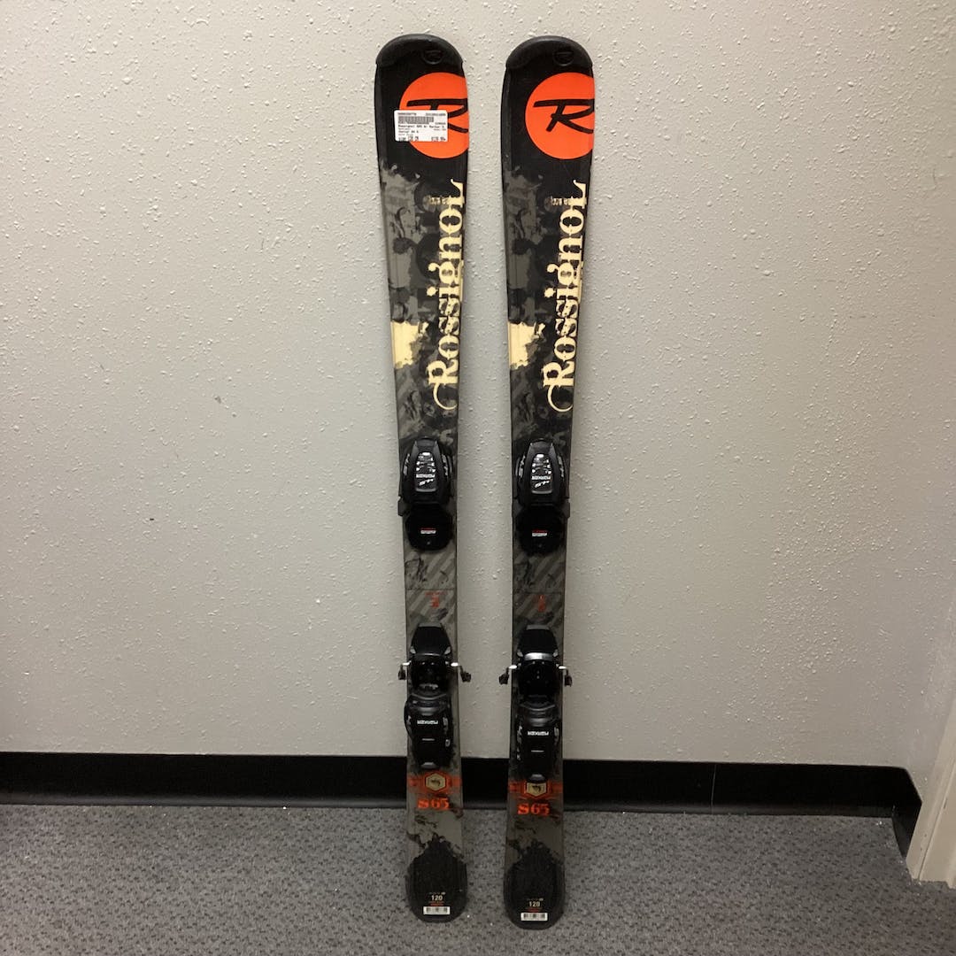 Used Rossignol S65 120 Cm Junior 04.5 Boys' Downhill Ski Combo ...
