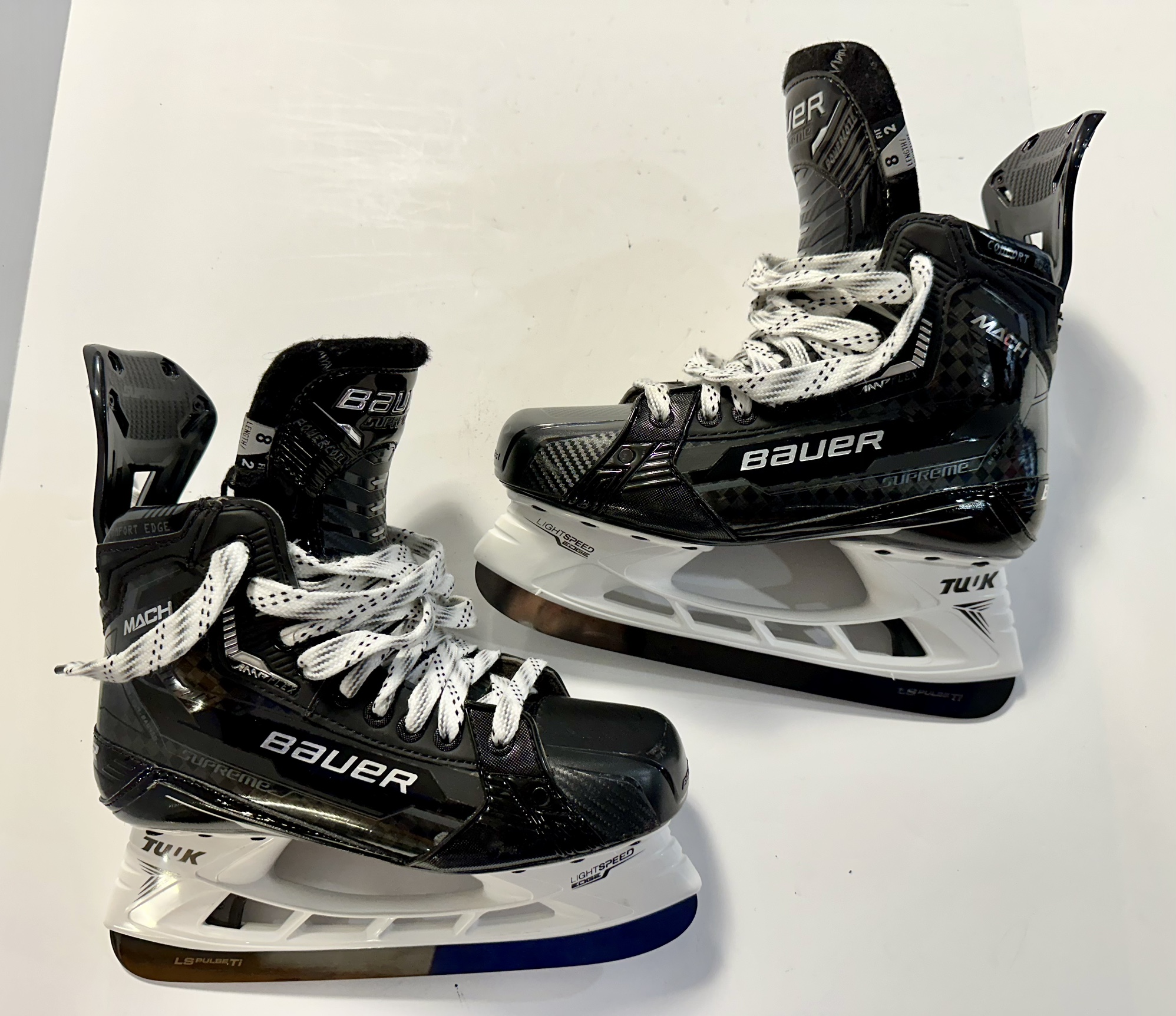 Bauer Supreme Mach Skates LS Pulse TI Steel Size 8 Fit 2 Mint Condition ...