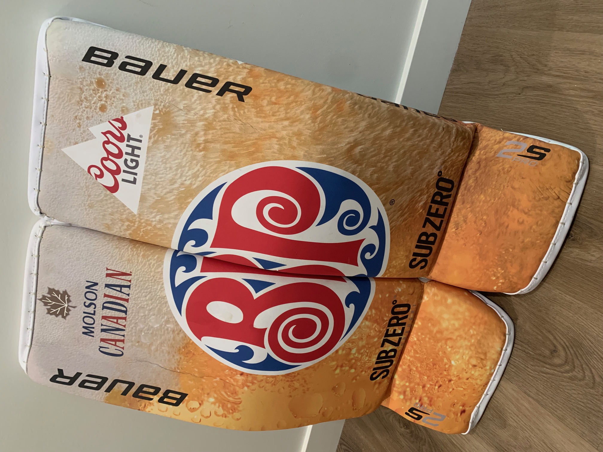 Bauer Supreme 2S Pro Boston Pizza Digiprint Promotional Leg Pads ...