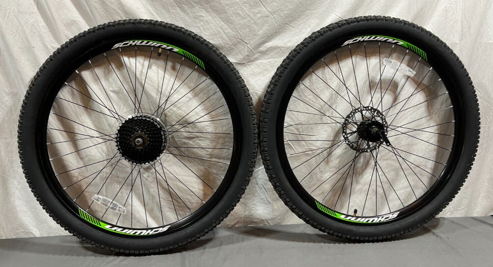 Schwinn 7-Speed Disc Brake Black Aluminum 29er Mountain Bike Wheelset ...