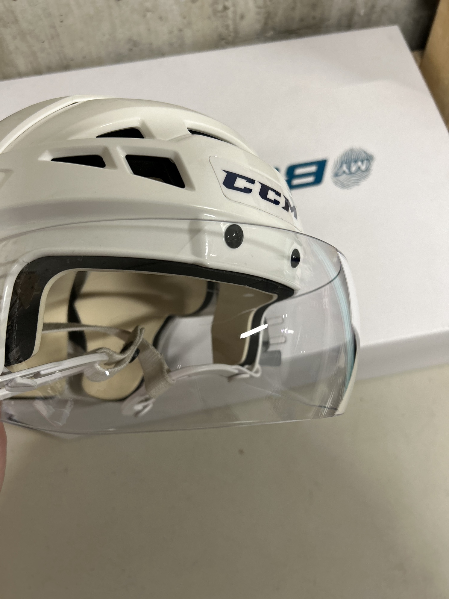 CCM Pro Stock Vector V08 Helmet (Bauer 55P Blade Cut Visor *RARE ...