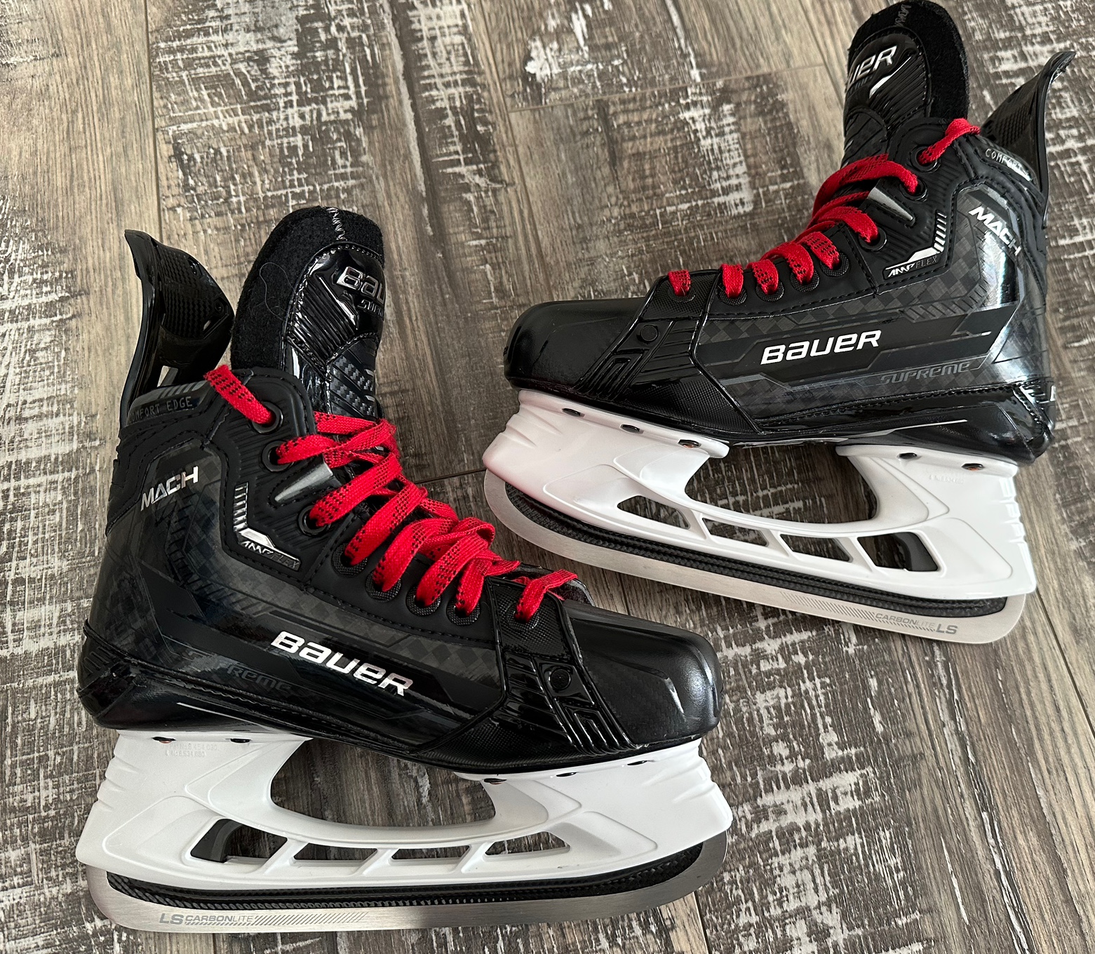 New Bauer Size 4.5 Supreme Mach Hockey Skates With Carbonlite LS Steel ...