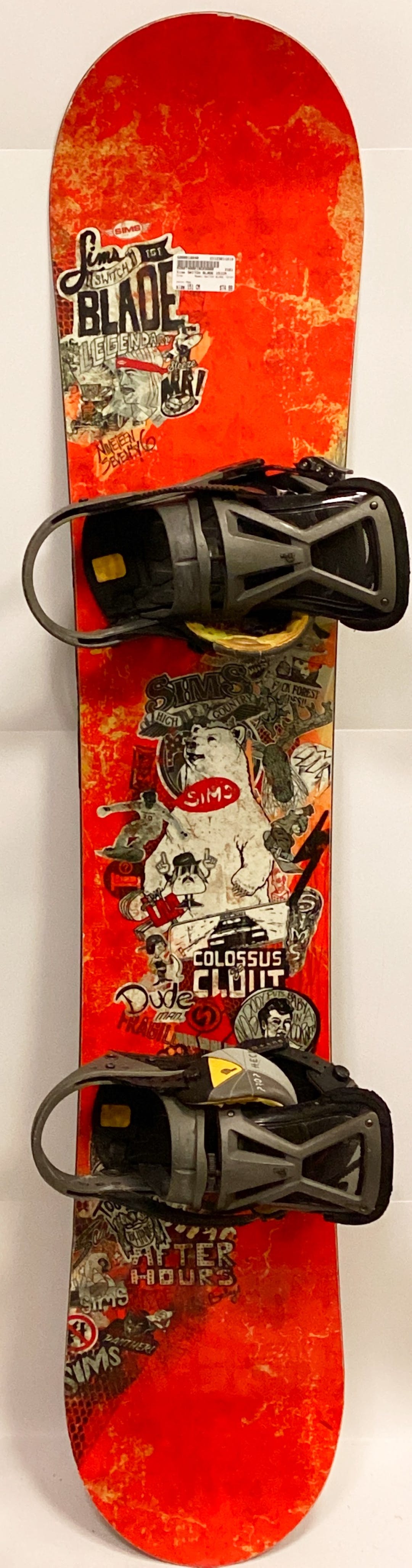 Used Sims Switch Blade 151cm 151 Cm Men's Snowboard Combo | SidelineSwap