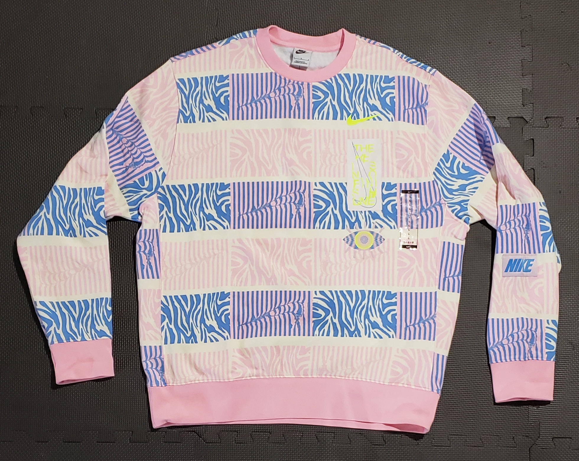 Nike Sportswear Club Fleece Trippy Safari Sweatshirt Mens Size LARGE ...