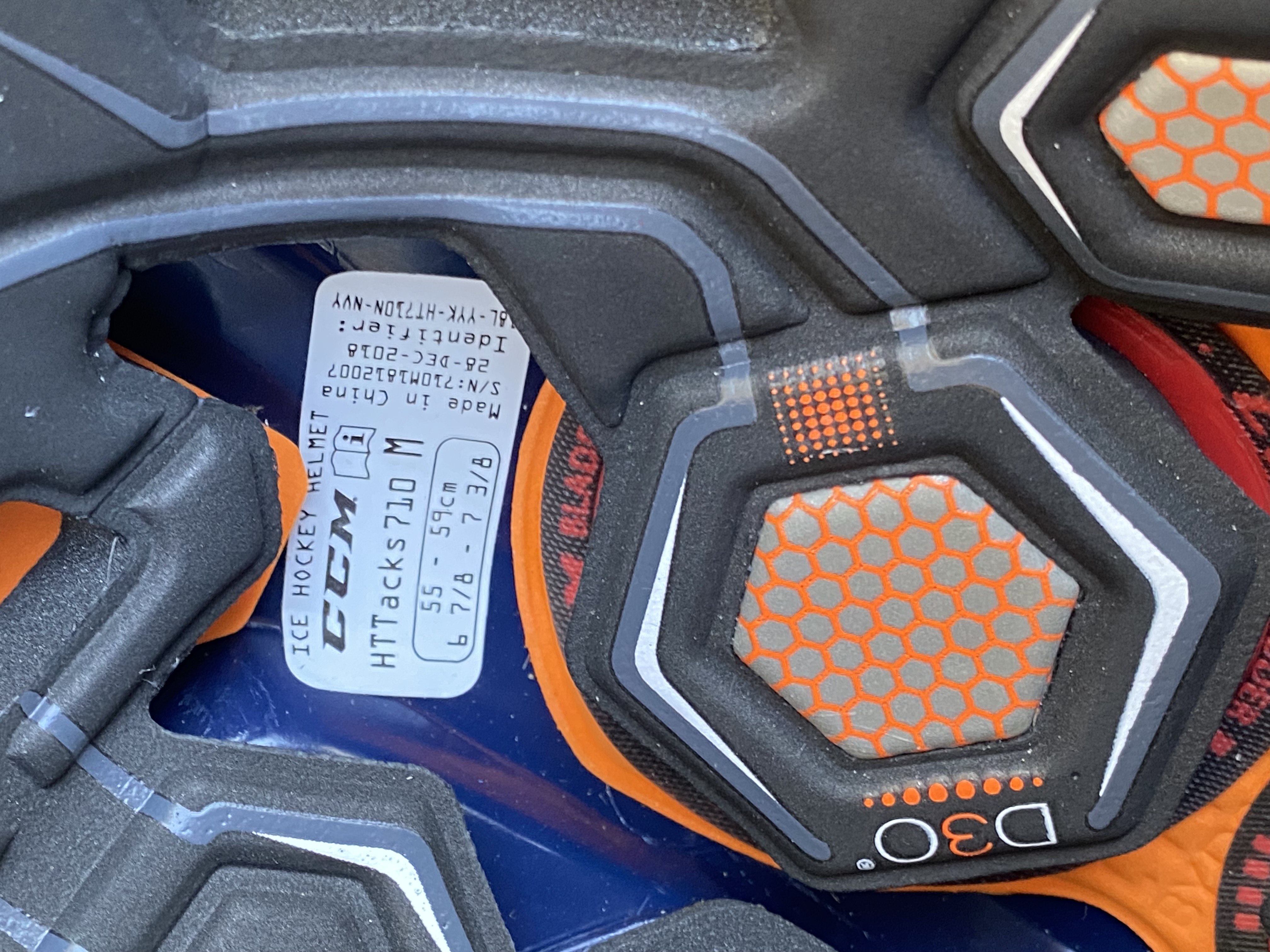 CCM Tacks 710 Pro Stock Hockey Helmet CCM Visor Combo Medium Navy Blue ...