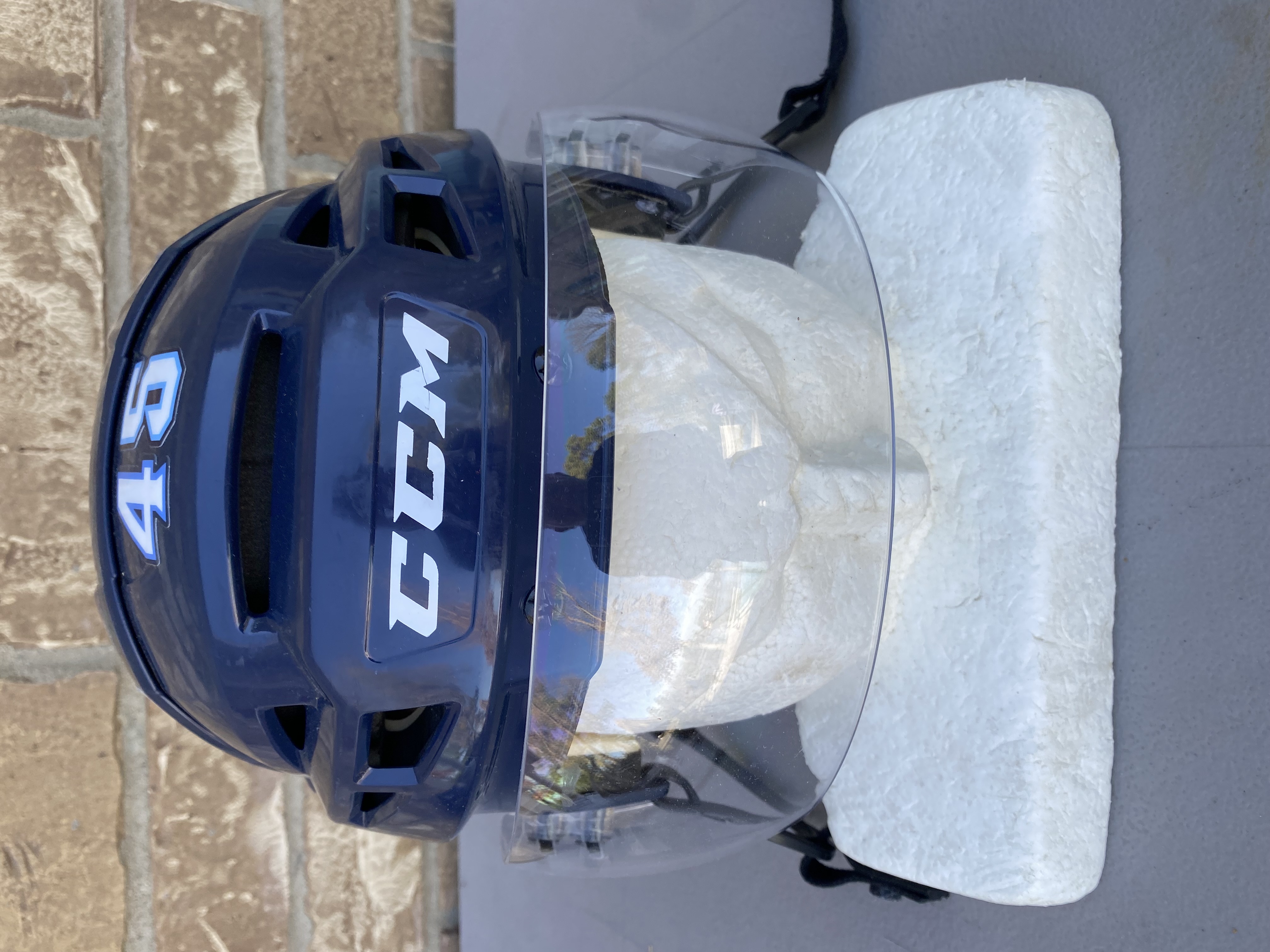 CCM Vector V08 Pro Stock Hockey Helmet Bauer Visor Combo Medium Navy ...