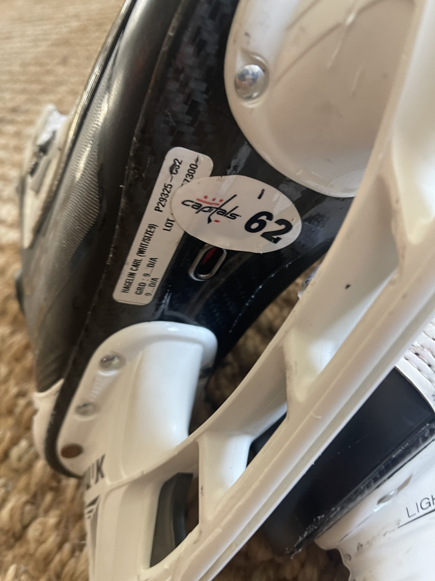 Capitals Hagelin CCM Pro Stock White Ribcore 50K Hockey Skates Size 9 D ...