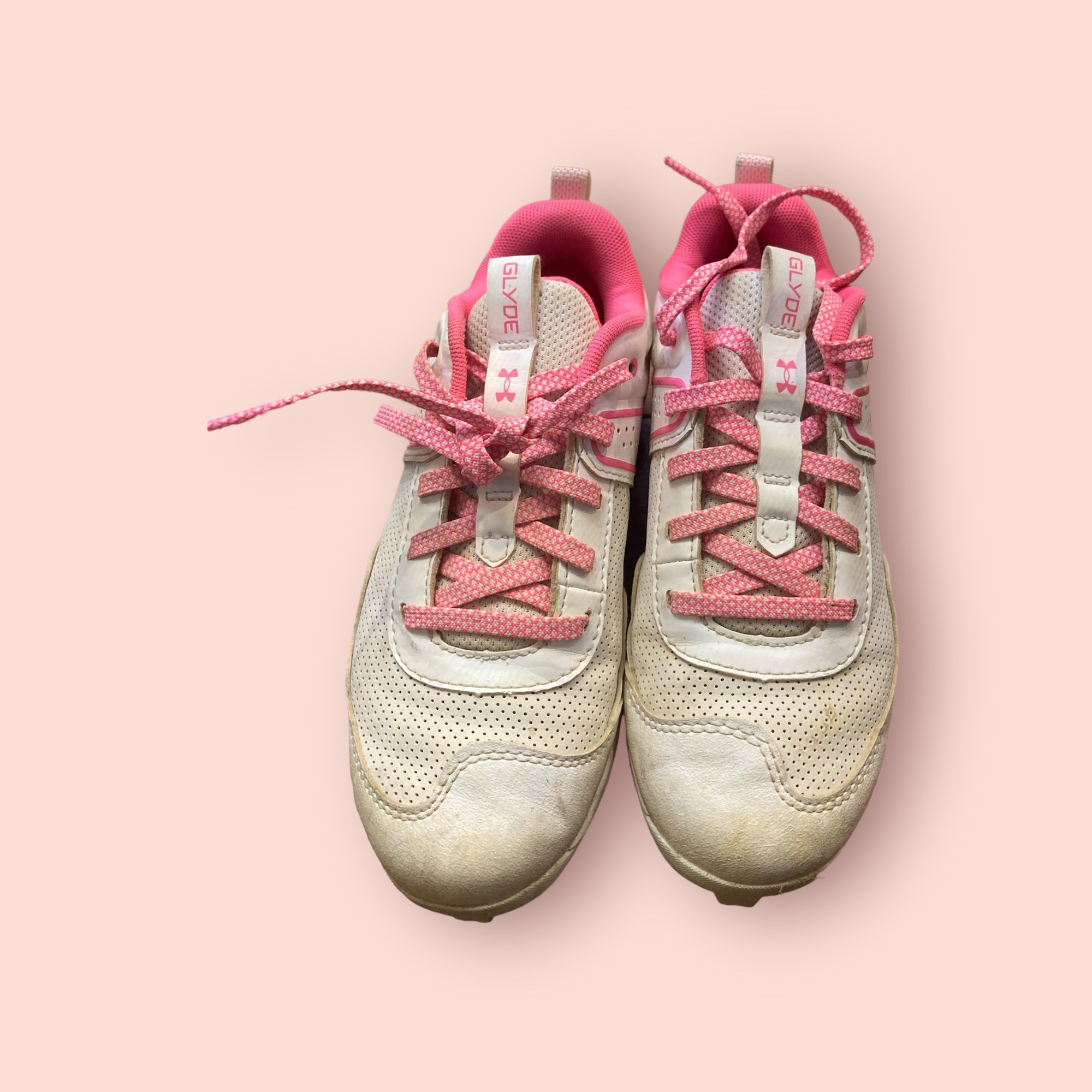 Under Armour Glyde Softball Cleats Girls Size 2Y PINK White | SidelineSwap