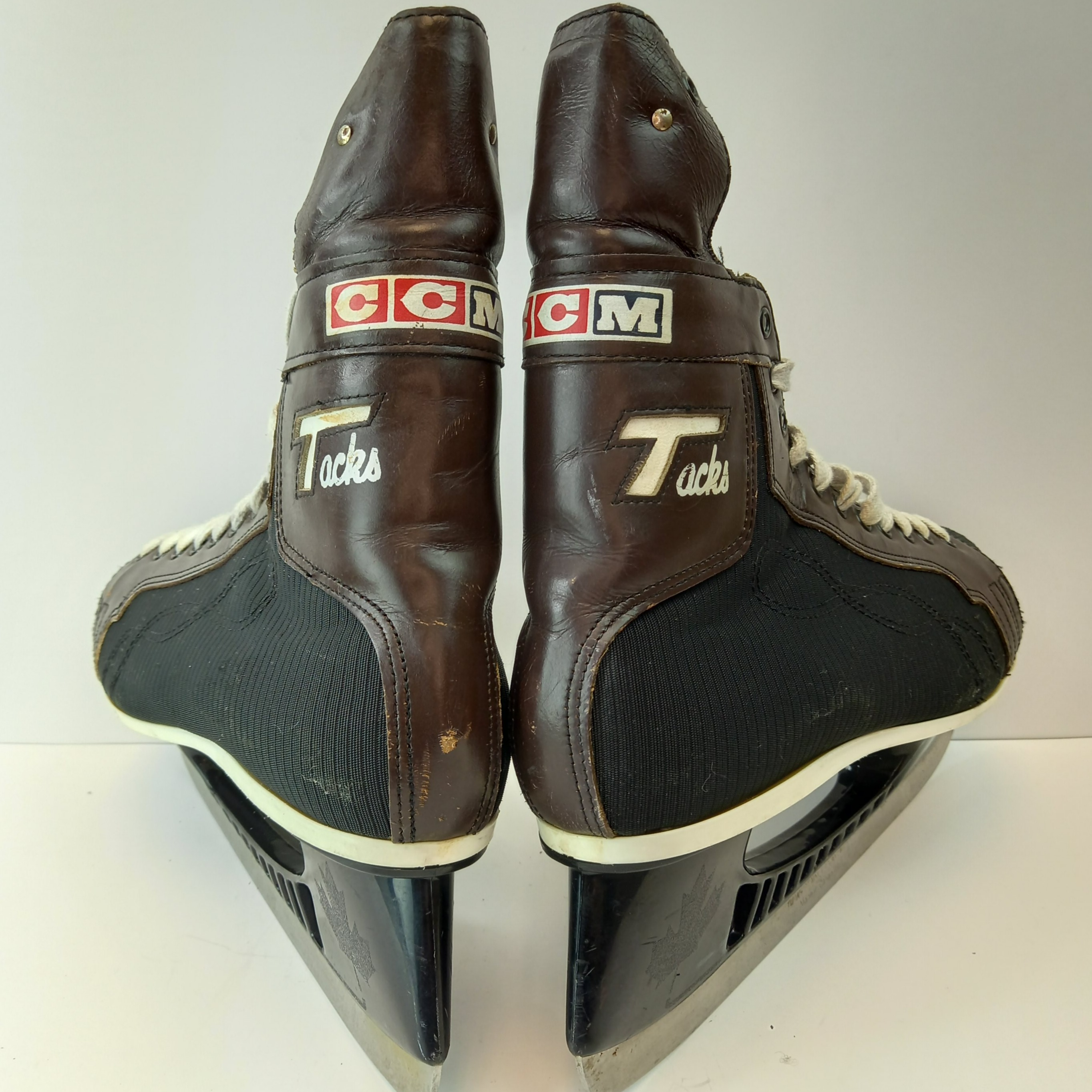 Vintage Senior Used CCM Tacks Canada Brown Leather Hockey Skates 9.5 ...