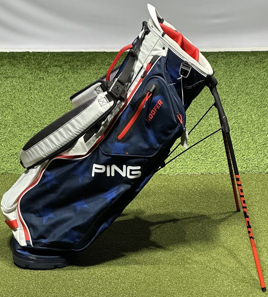 PING Hoofer Stand Carry Golf Bag 5-Way Divider USA Navy/White/Red New ...