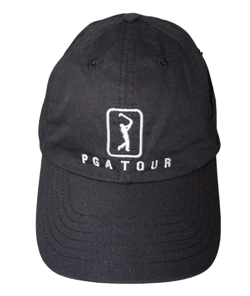 PGA Tour Standard Classic Logo Golf Hat - Black Slouch Style Cap ...