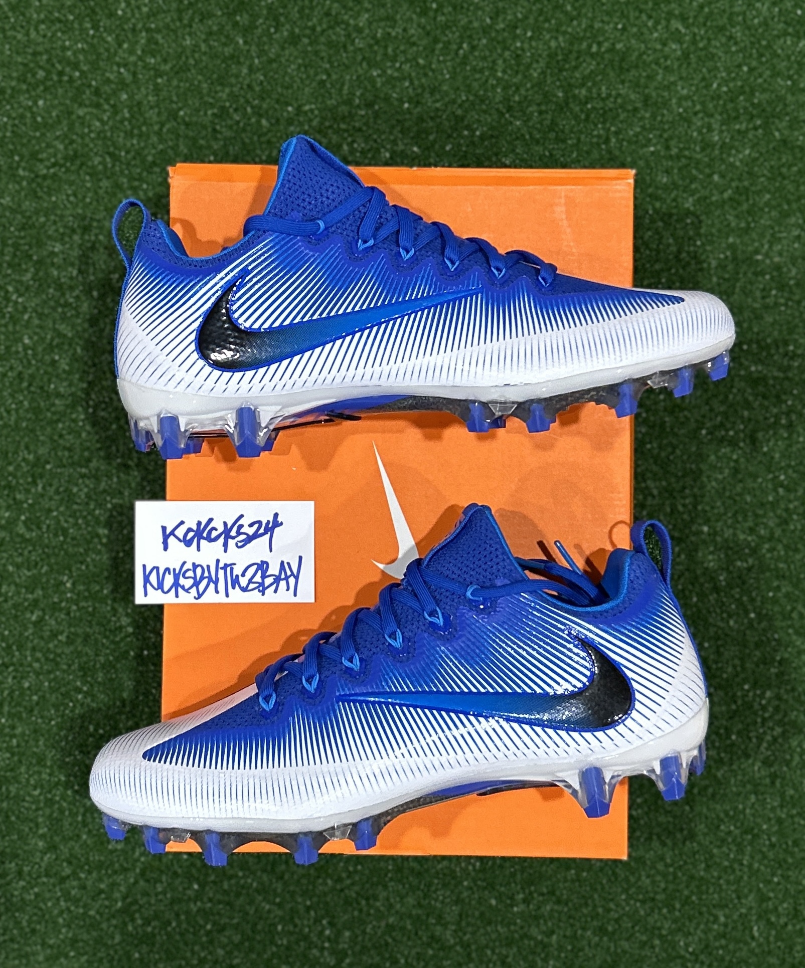 Nike Vapor Untouchable Pro Football Cleats size 10 Mens White Blue ...