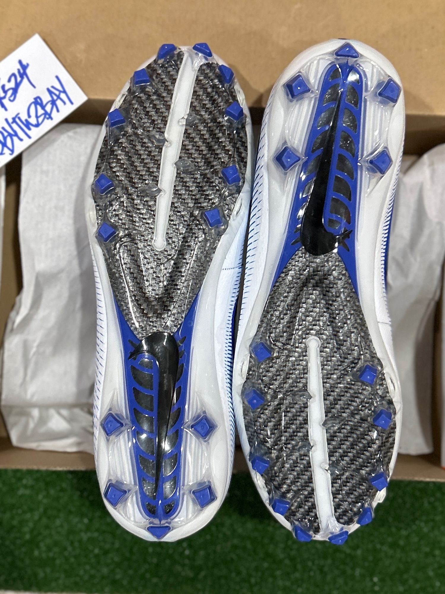 Nike Vapor Untouchable Pro Football Cleats size 10 Mens White Blue ...