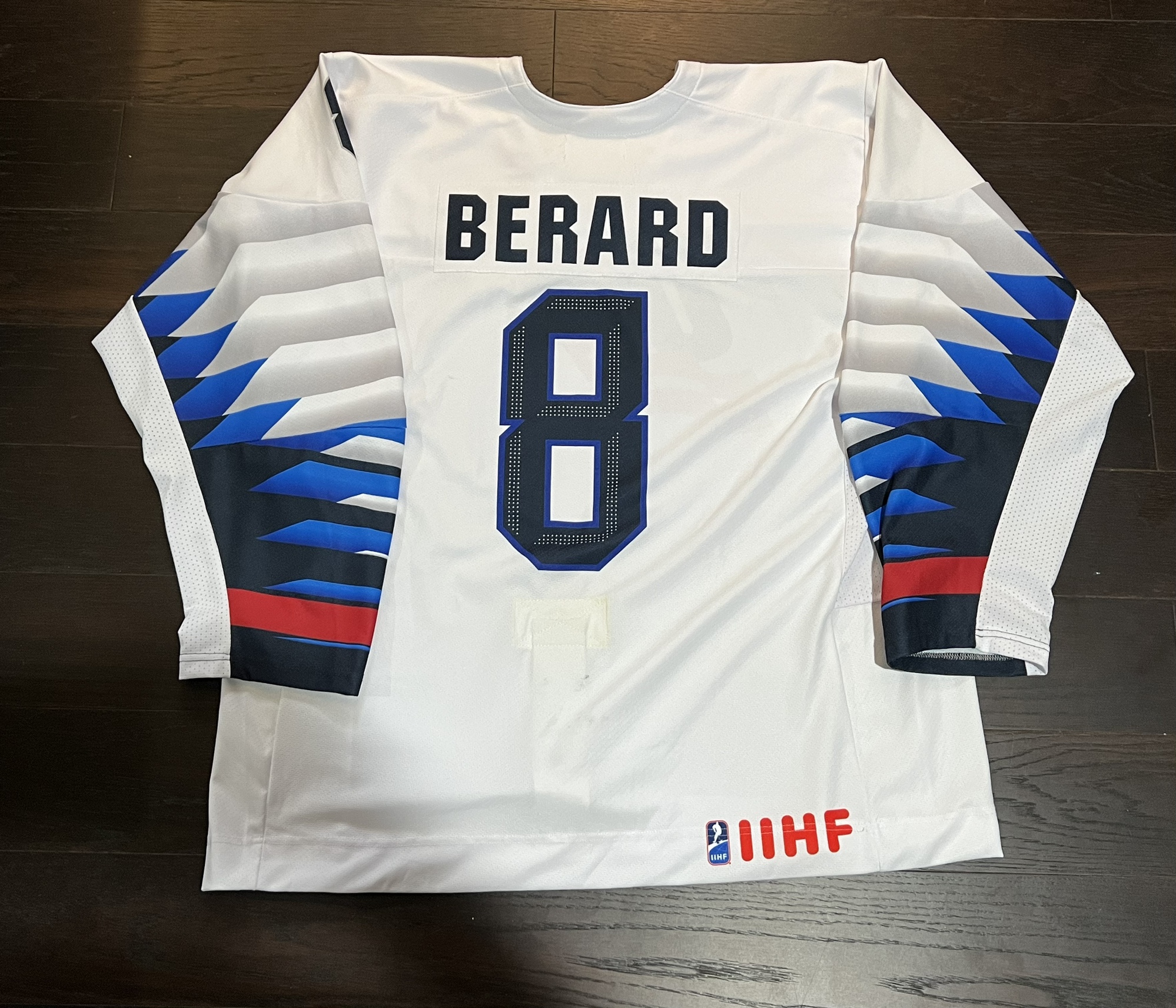 Team USA Hockey game-issued #8 Brady Berard jersey 2022 World ...