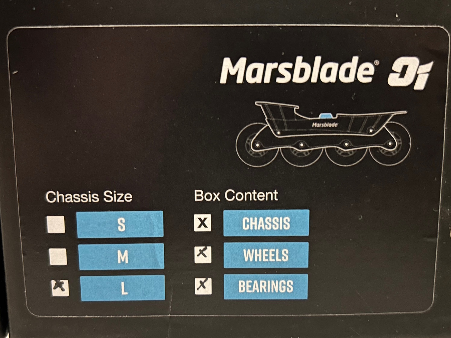 New Marsblade O1 Off-Ice Chassis Roller Skates Full Kit - Size Large ...