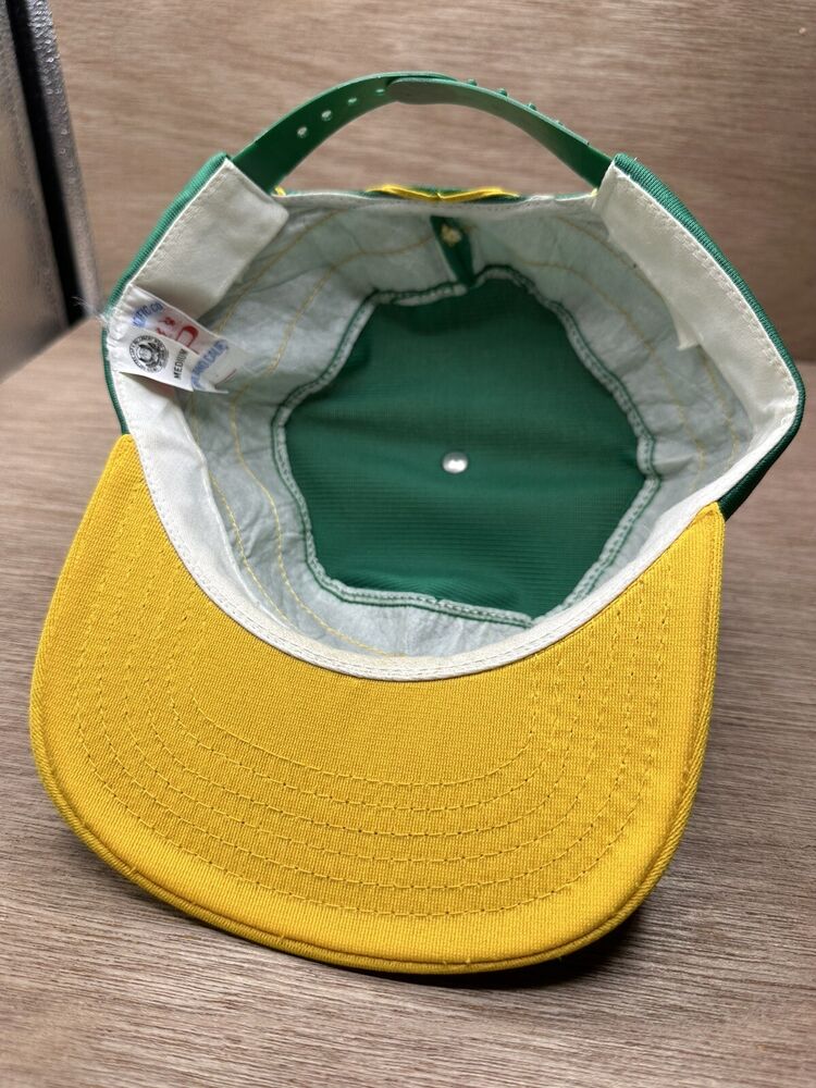 Vintage Pinstripe Snapback Pillbox Hat Cap Green Yellow No Logo Dorfman ...