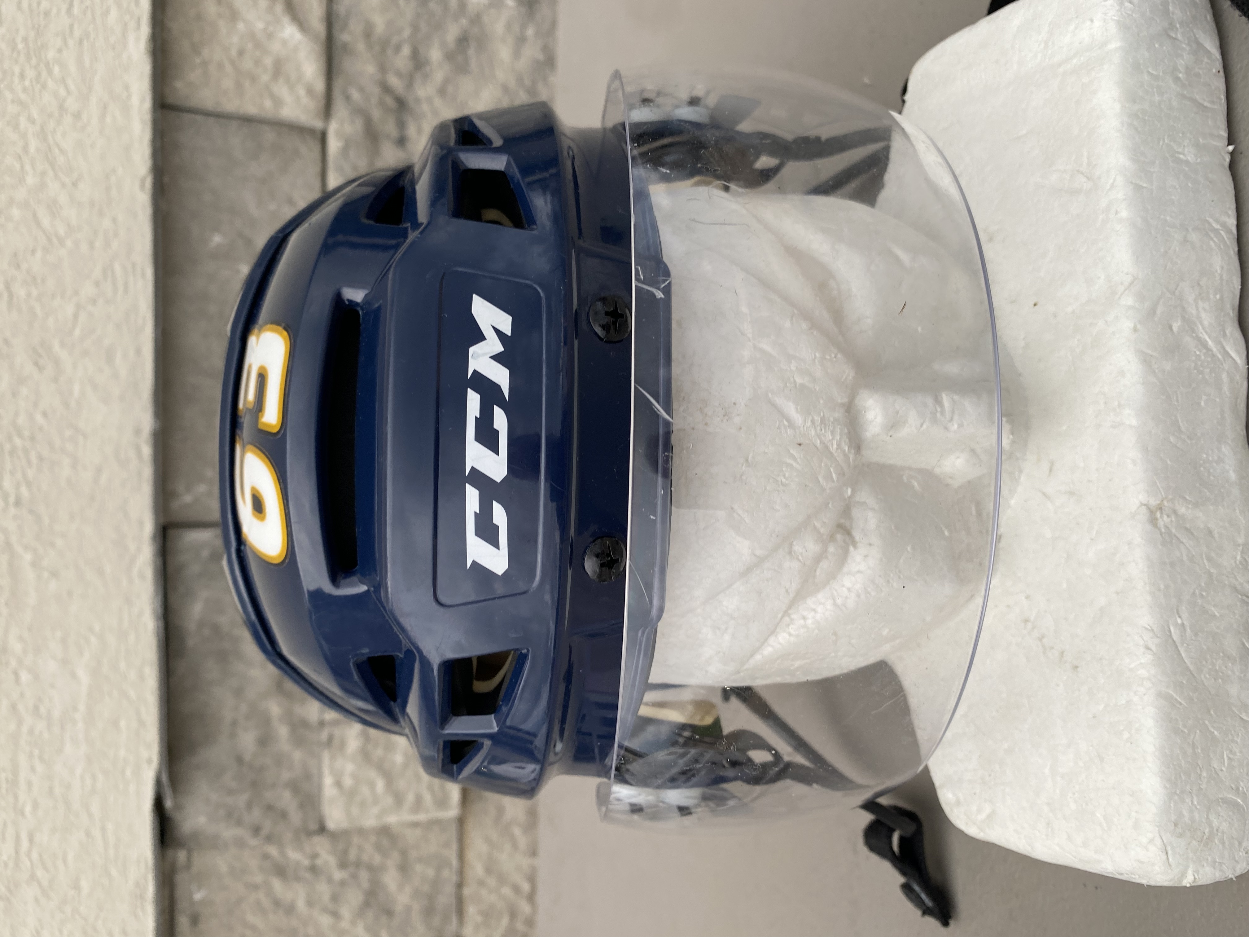 CCM V08 Pro Stock Hockey Helmet Bauer Visor Combo Small Navy Blue 5251 ...