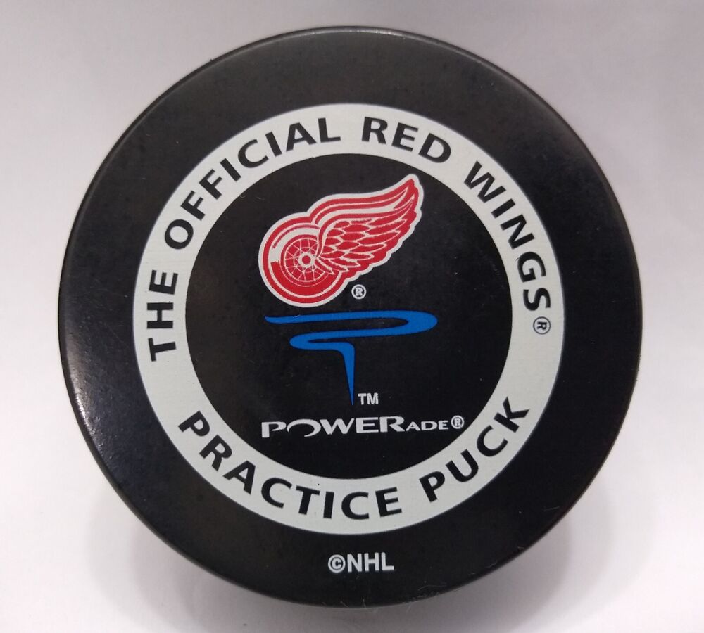 New Detroit Red Wings Official NHL Practice Hockey Puck Powerade Warm ...