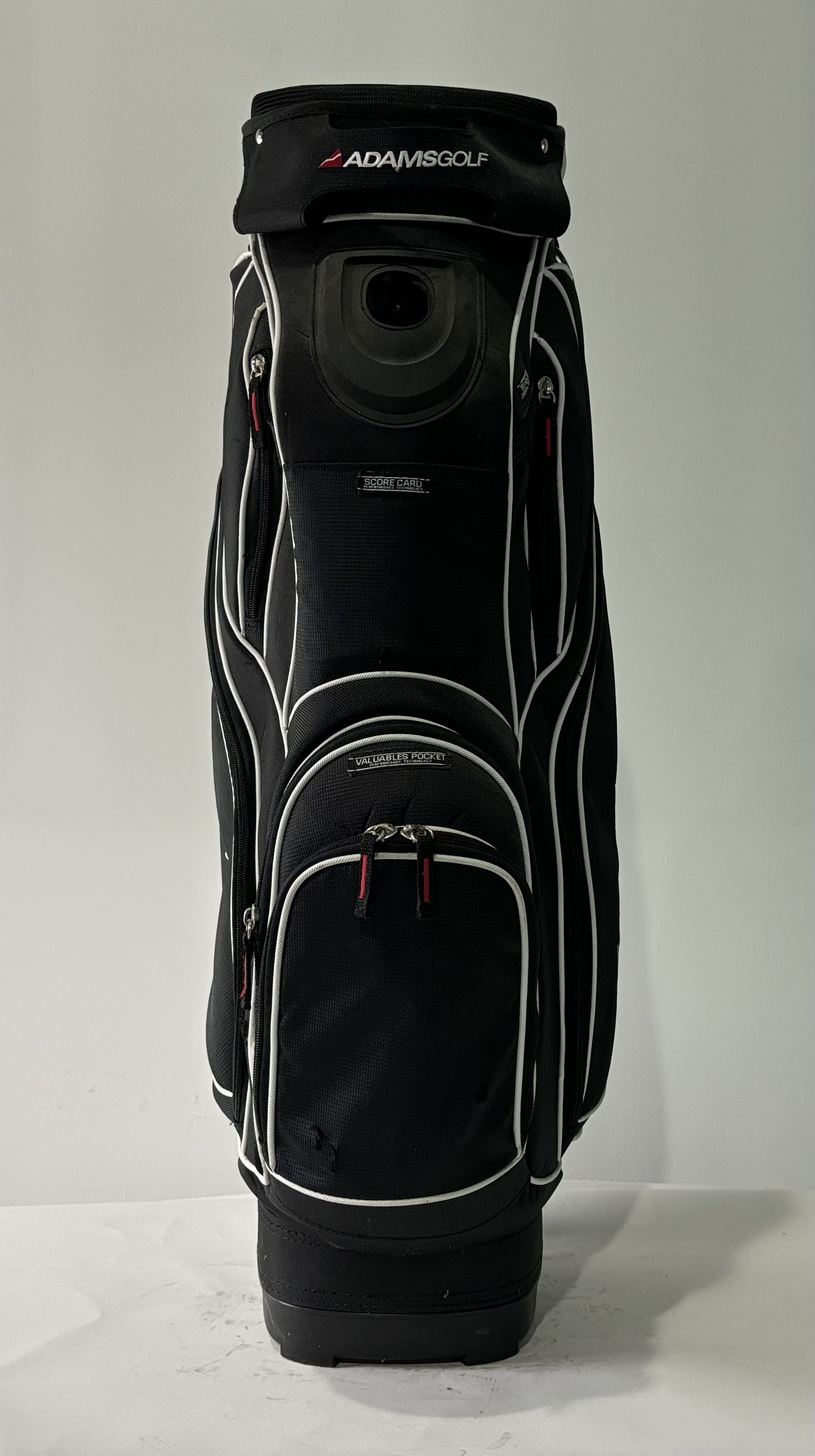 Adams Golf Cart Bag Black White 14-Way Divide Single Strap Golf Bag ...