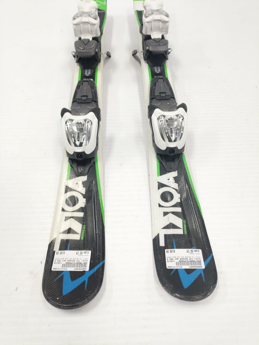 Used Volkl Tip Rocker Ski Has Been Waxed 80 Cm Boys' Downhill Ski Combo ...