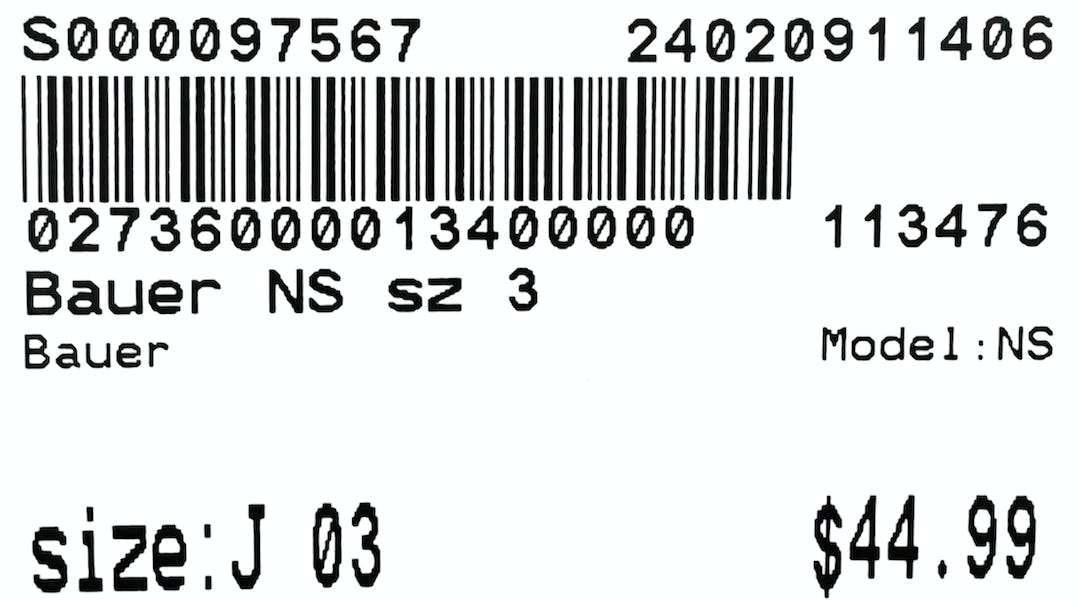 Used Bauer Ns Junior 03 Ice Hockey Skates | SidelineSwap