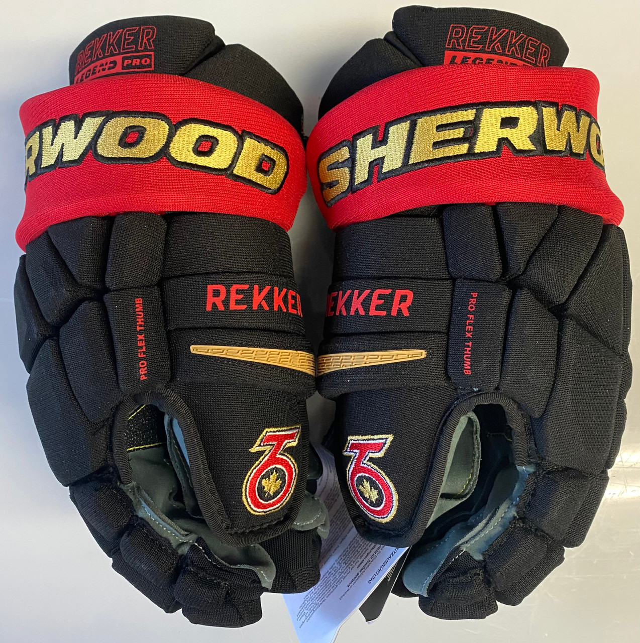 SHERWOOD REKKER LEGEND PRO PRO STOCK CUSTOM HOCKEY GLOVES 14" TORONTO ...