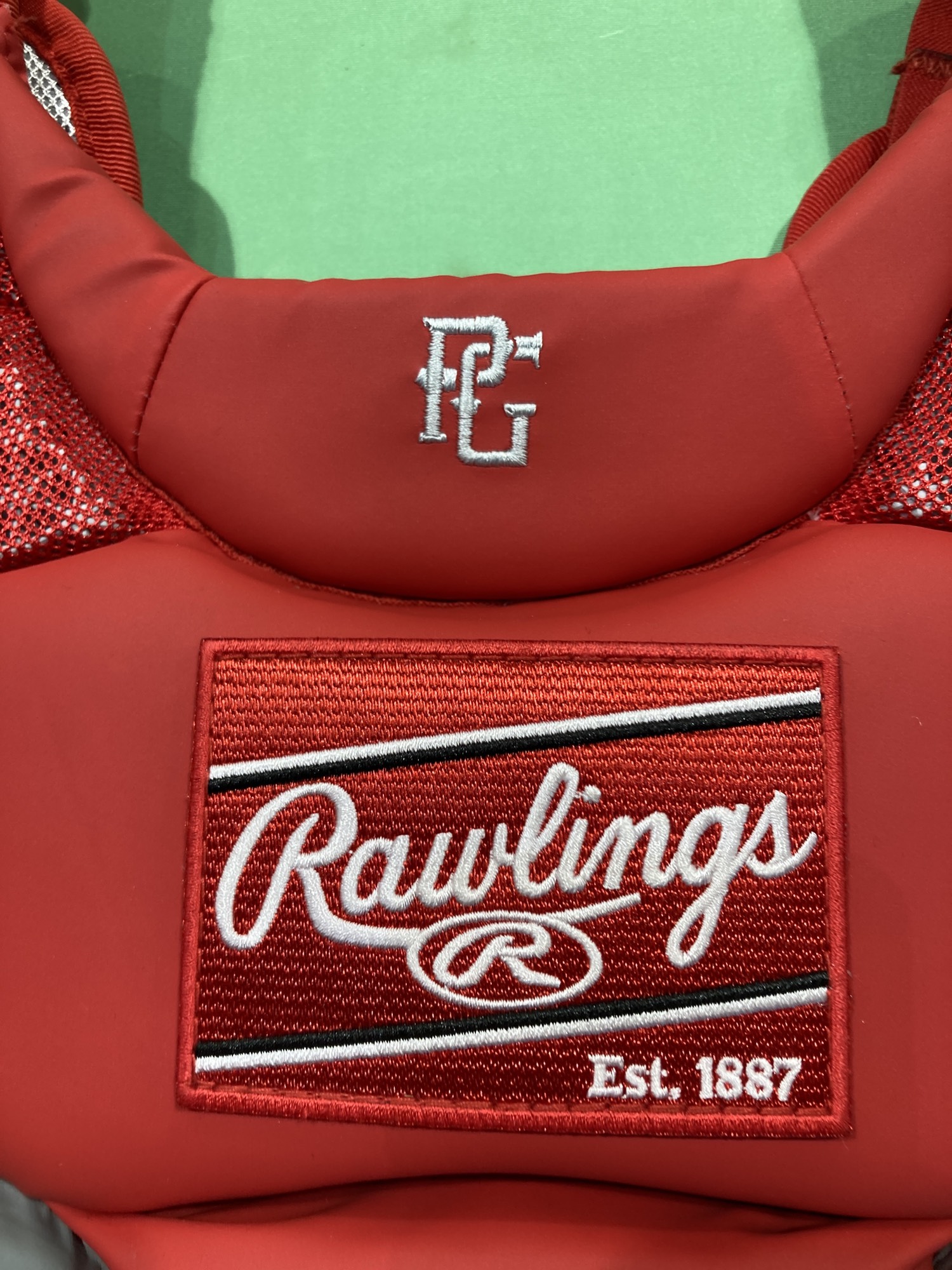 Red New Adult Rawlings Mach Perfect Game Catcher's Set | SidelineSwap