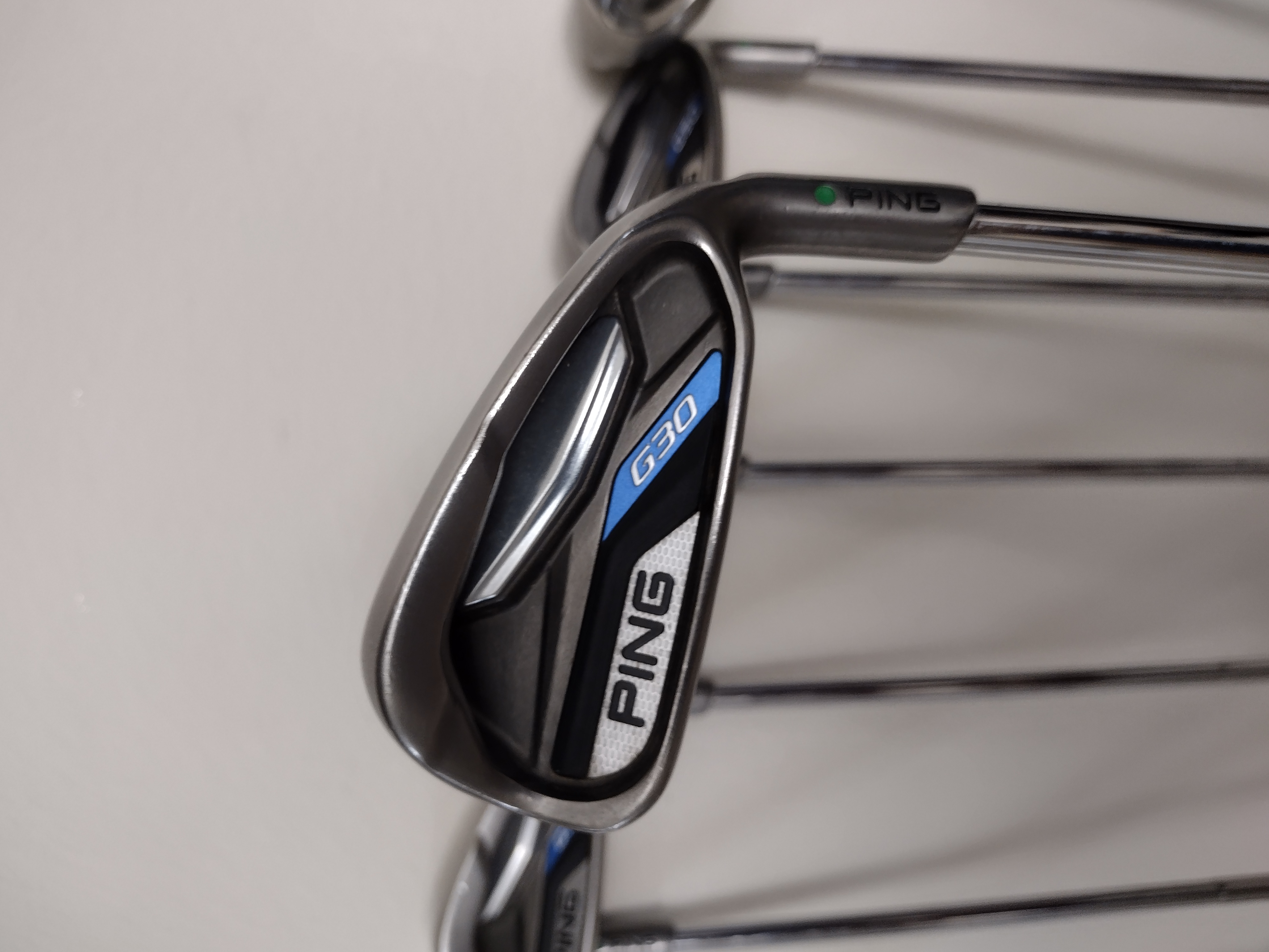 Ping G30 Iron Set Green Dot (4-P, U, S, L) 10 clubs, Regular Flex Steel Shaft New midsize grips ...