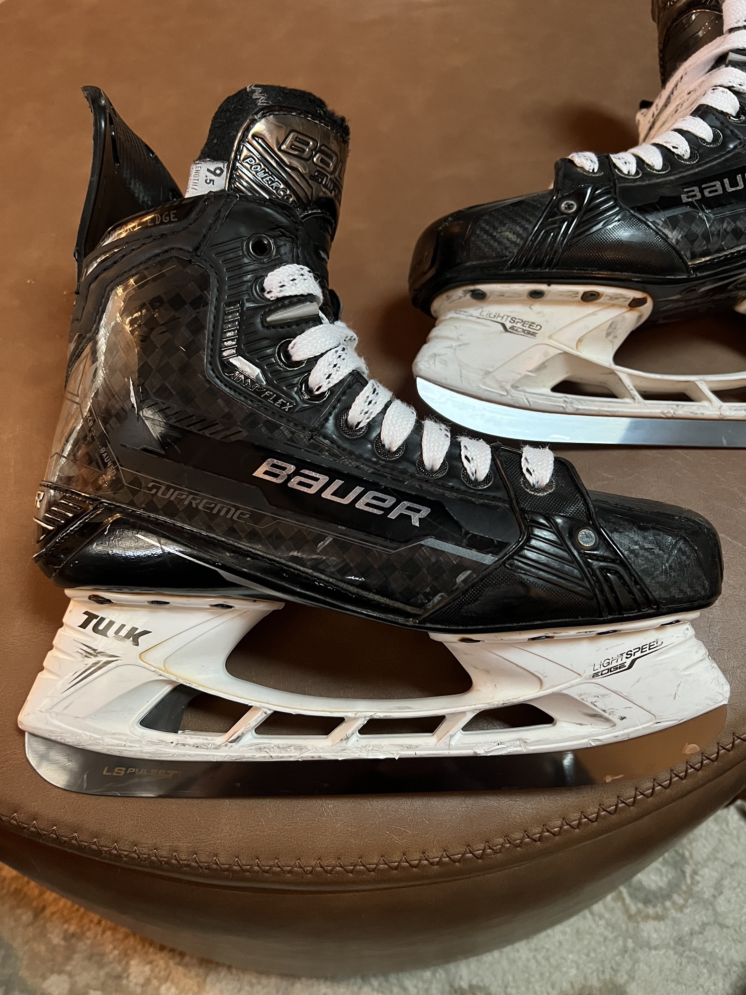 Bauer Supreme Mach Hockey Skates - 9.5 Fit 1 - 2 Sets of Pulse TI Steel ...