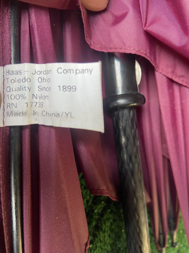 Haas-Jordan Golf Umbrella With Cover ~39" Length, ~50" Canopy Deer Logo ...