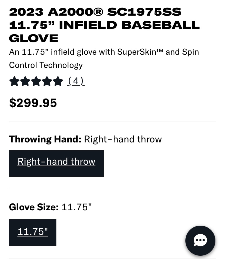 Wilson A2000 SC1975SS, 11.75 Glove | SidelineSwap