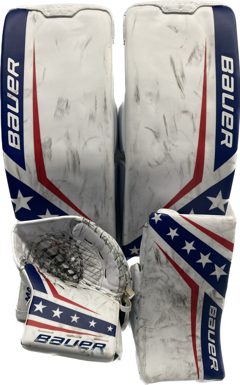 Bauer Supreme Mach Pro Goalie Leg Pads Large 35+ LARGE Glove Blocker ...