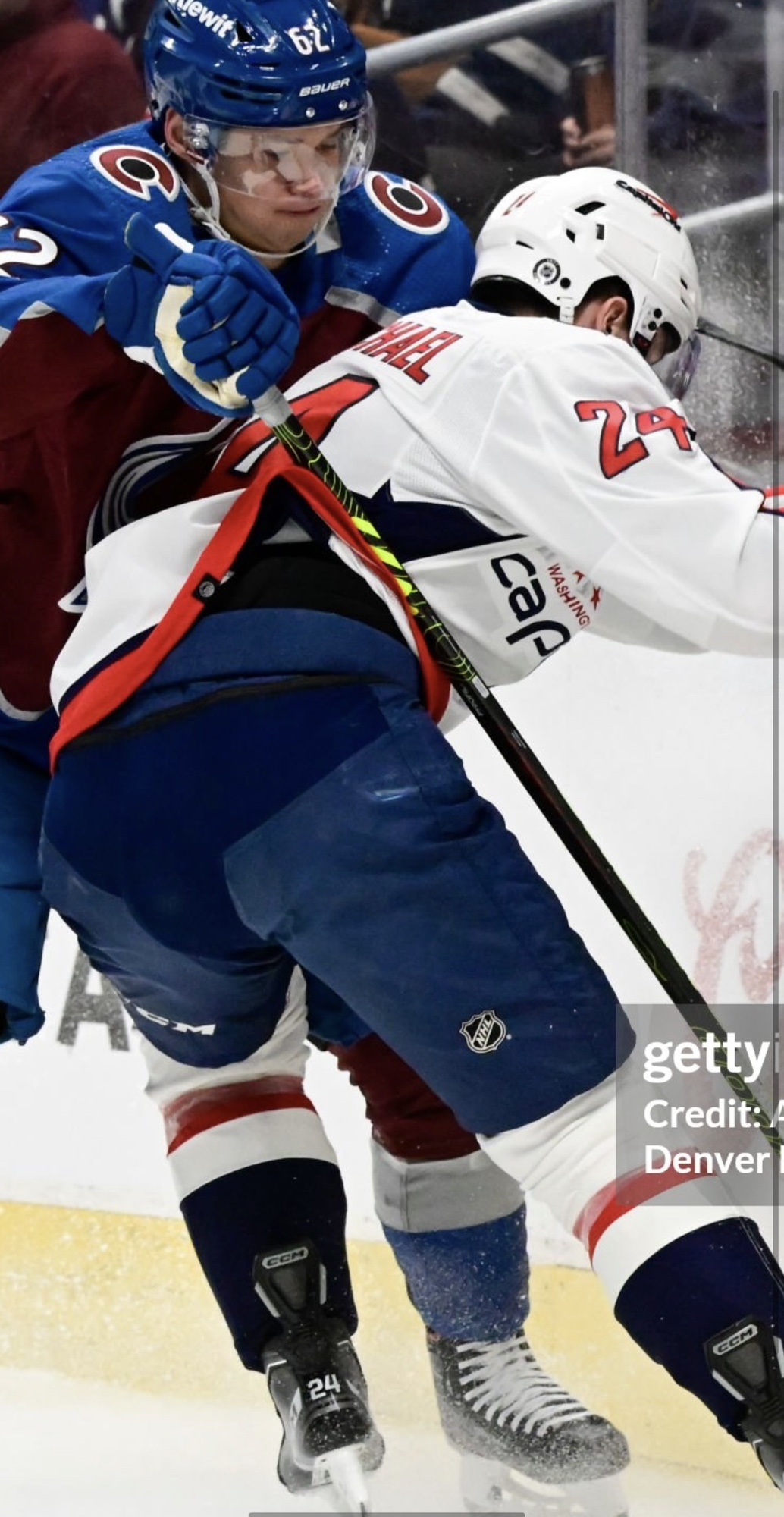 NHL Washington Capitals Connor McMichael Game Worn CCM Pants shell Size ...